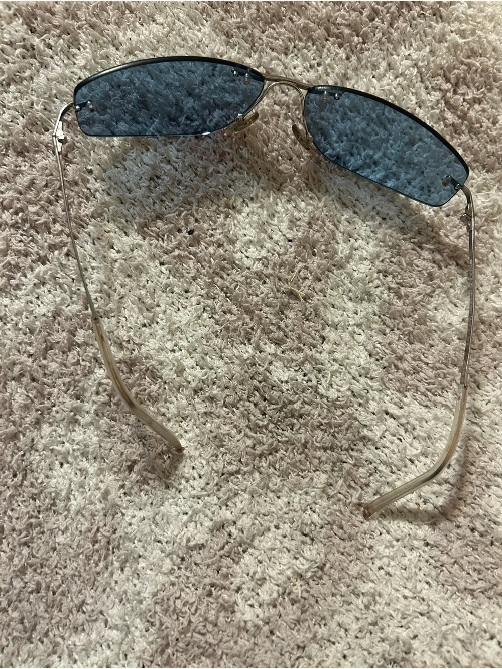 Vogue | Accessories | Vogue Mens Rimless Sunglasses With Blue Lenses ...